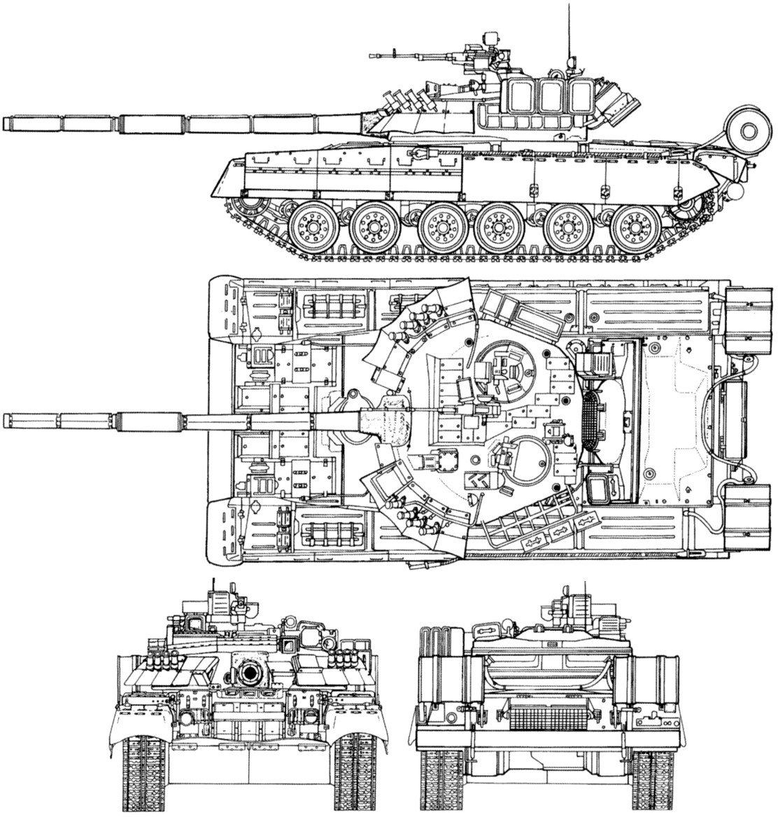 유명한 소련 및 러시아 전투기 인 T-80 탱크-창조의 역사, 특성, 디자인 및 전투 경로